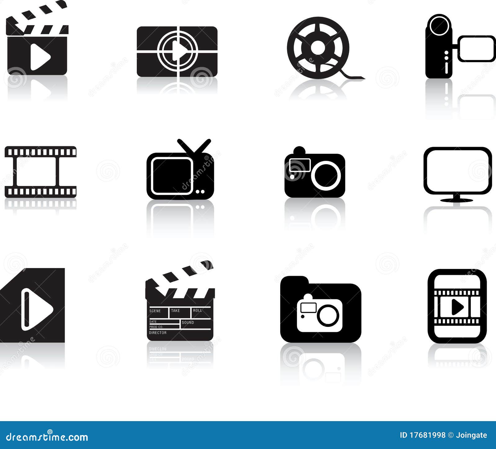 Photo and Multimedia Icon Set Stock Vector - Illustration of multimedia ...