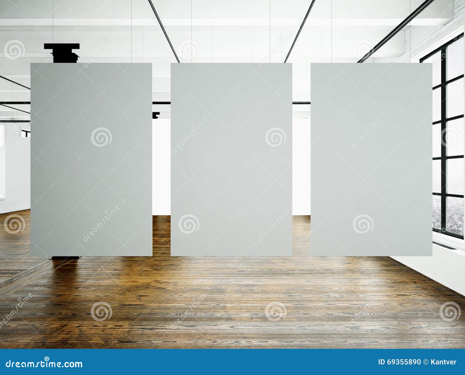 Photo Museum Interior in Modern Building.Open Space Studio. Empty White ...