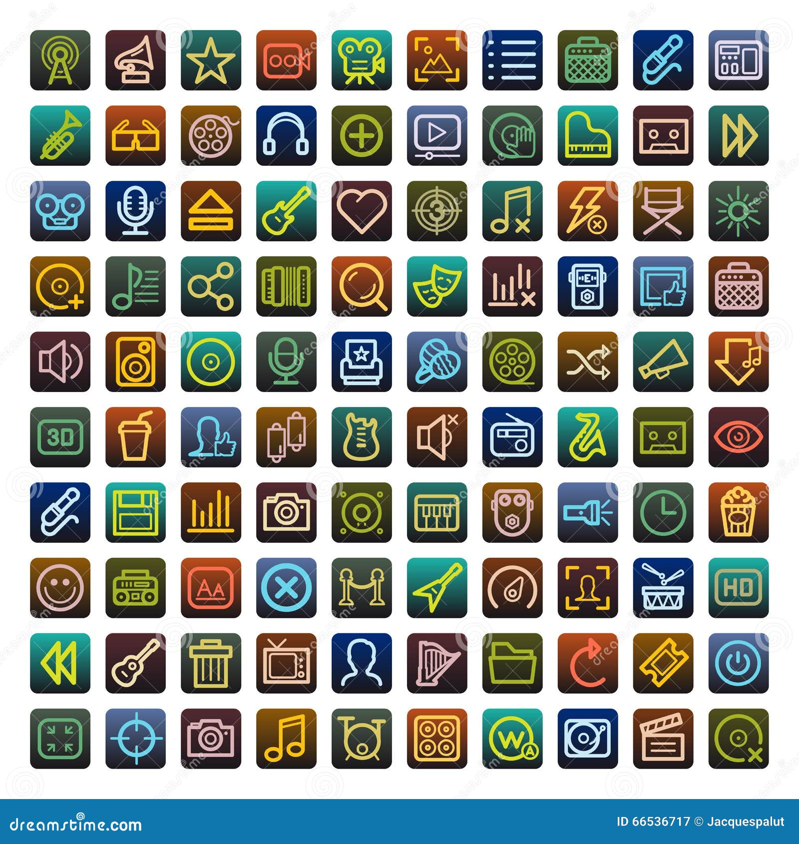 Photo, Music and Video Signs Stock Vector - Illustration of vector ...