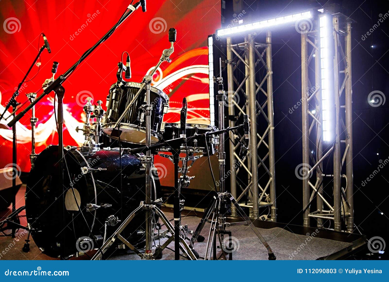 Musical Instruments, Drums on Stage Stock Image - Image of performance ...