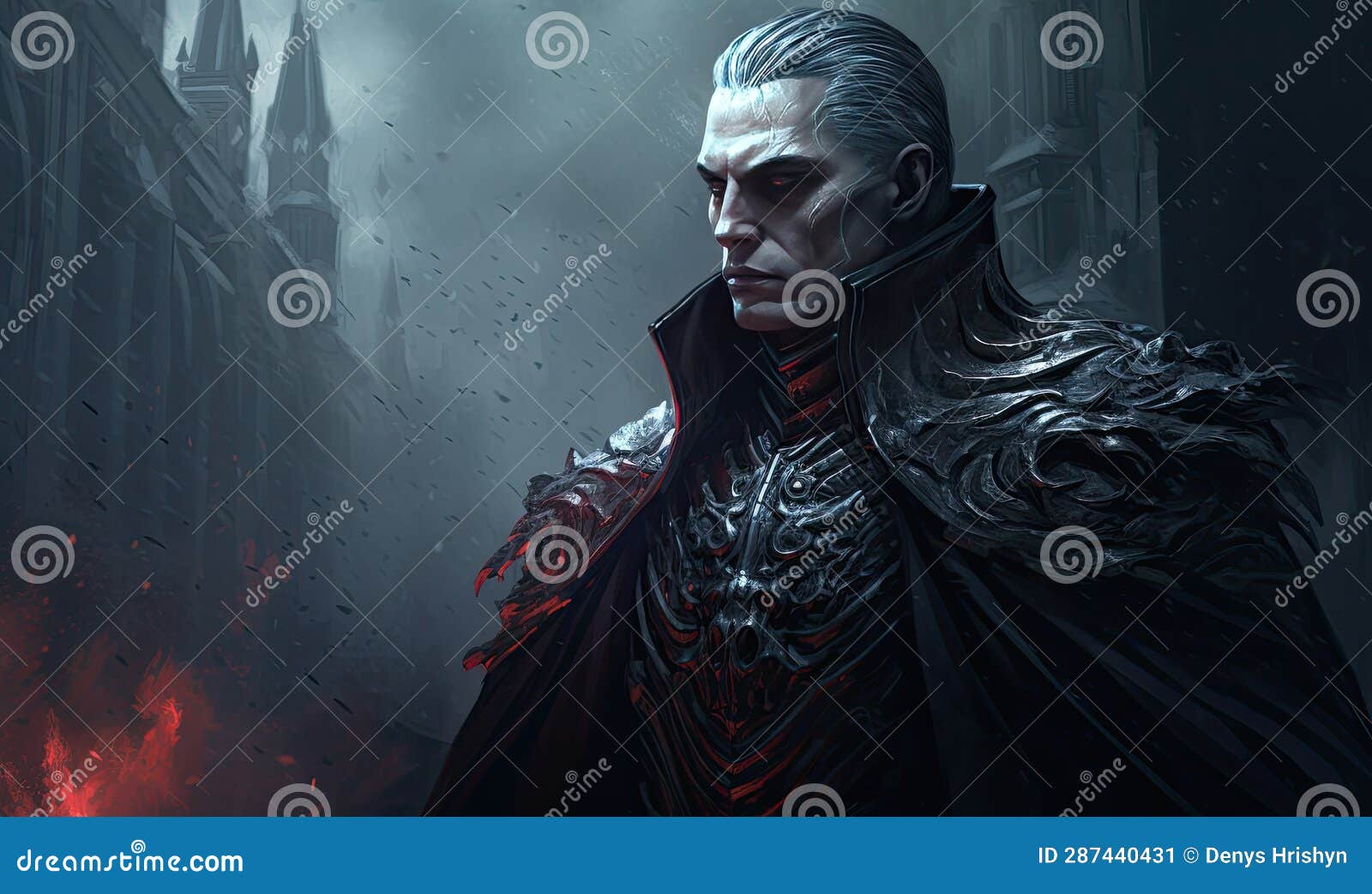 Photo of a Mysterious Man in a Black Coat with Piercing Red Eyes Stock ...