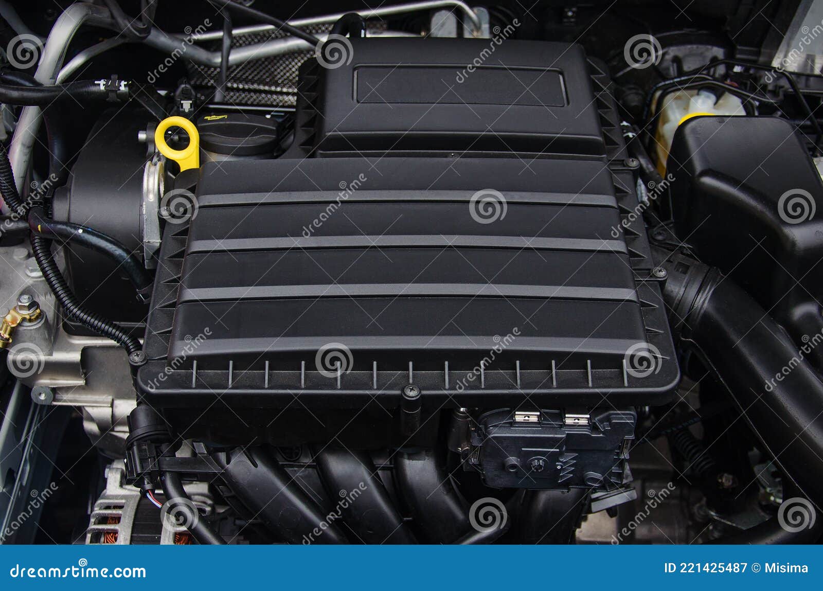 Photo of a new car engine stock image. Image of metallic - 221425487