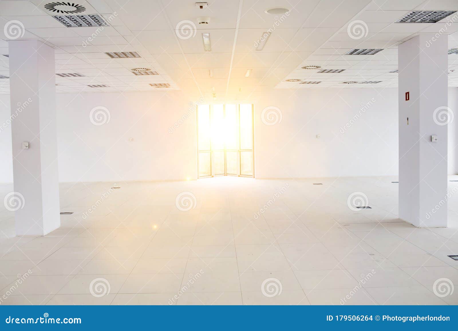 Photo of New Empty Office Interior Stock Photo - Image of flare, white ...