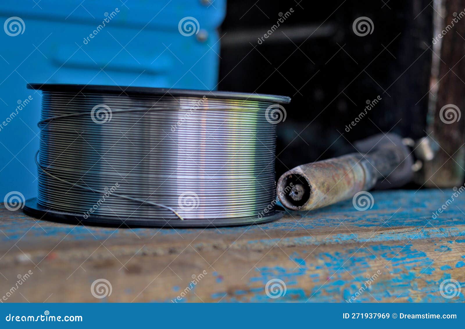 Photo of New Welding Wire Spool Stock Image - Image of industrial, disk ...