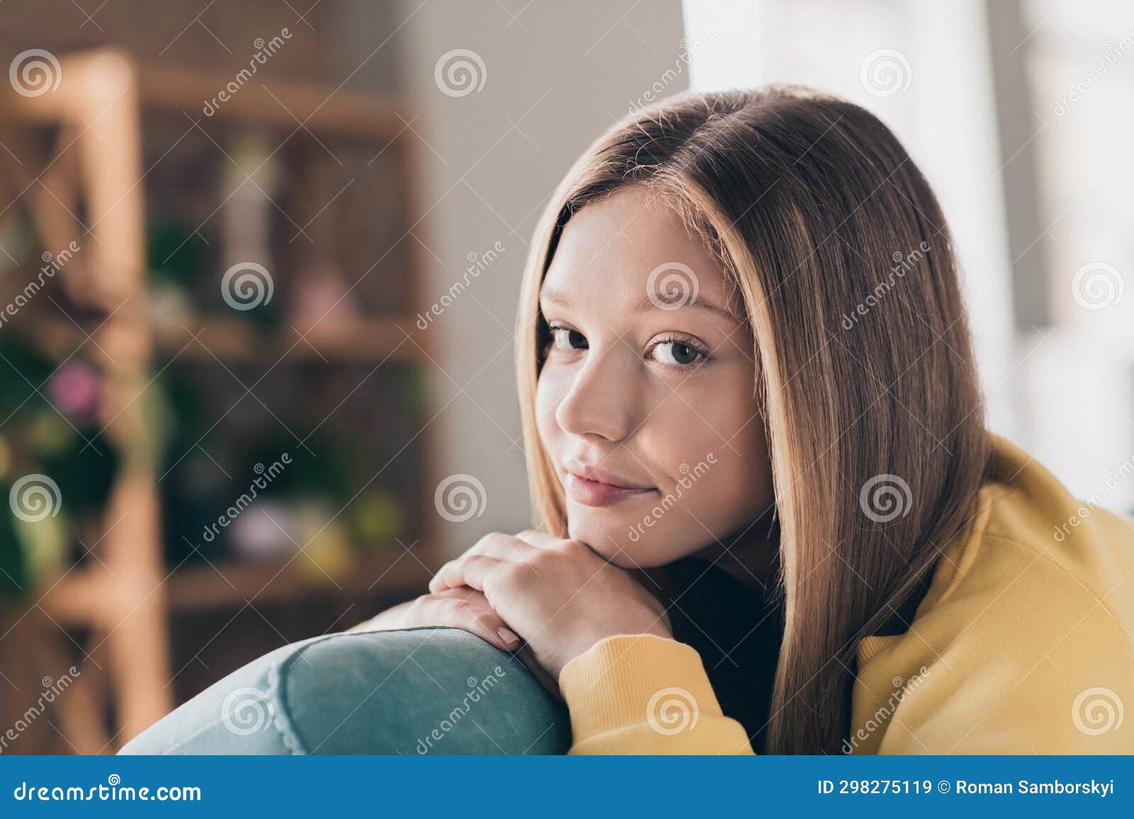 Photo Of Nice Positive Cheerful Satisfied Girl With Straight Hairdo