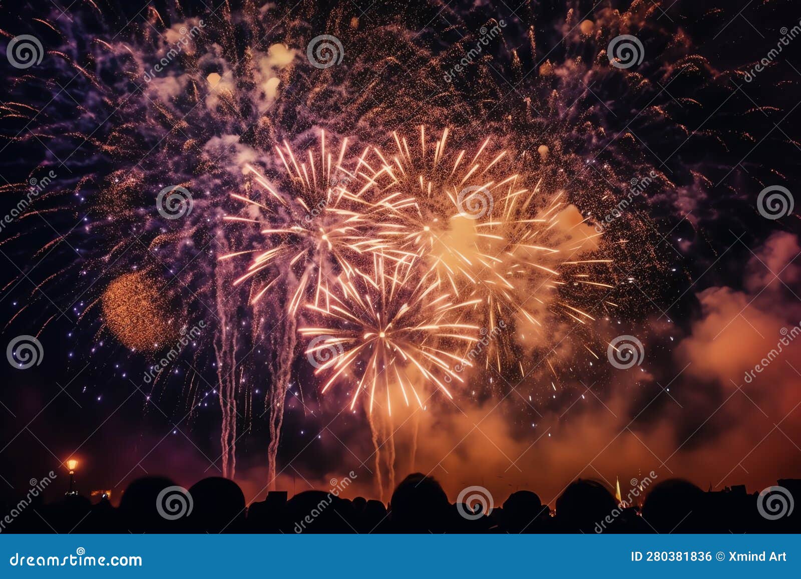 Firework Exploded During Lightning, Vector Cartoon Stick Figure ...