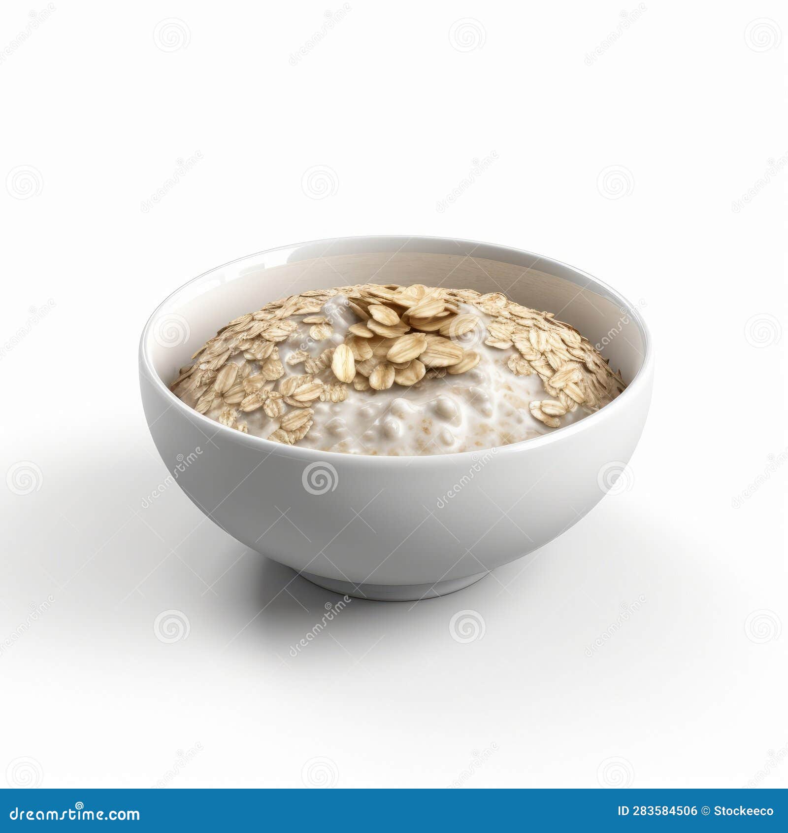 Ultra Realistic 4k Oatmeal on White Background - High Definition Stock ...