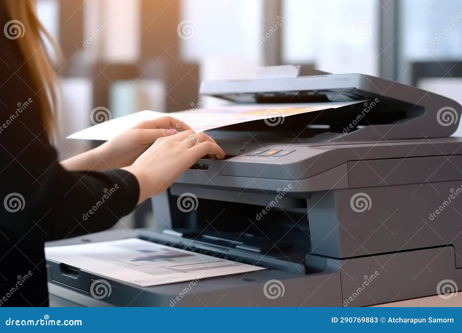 Photo of Office& X27;s People Using Multifunction Printer Stock ...