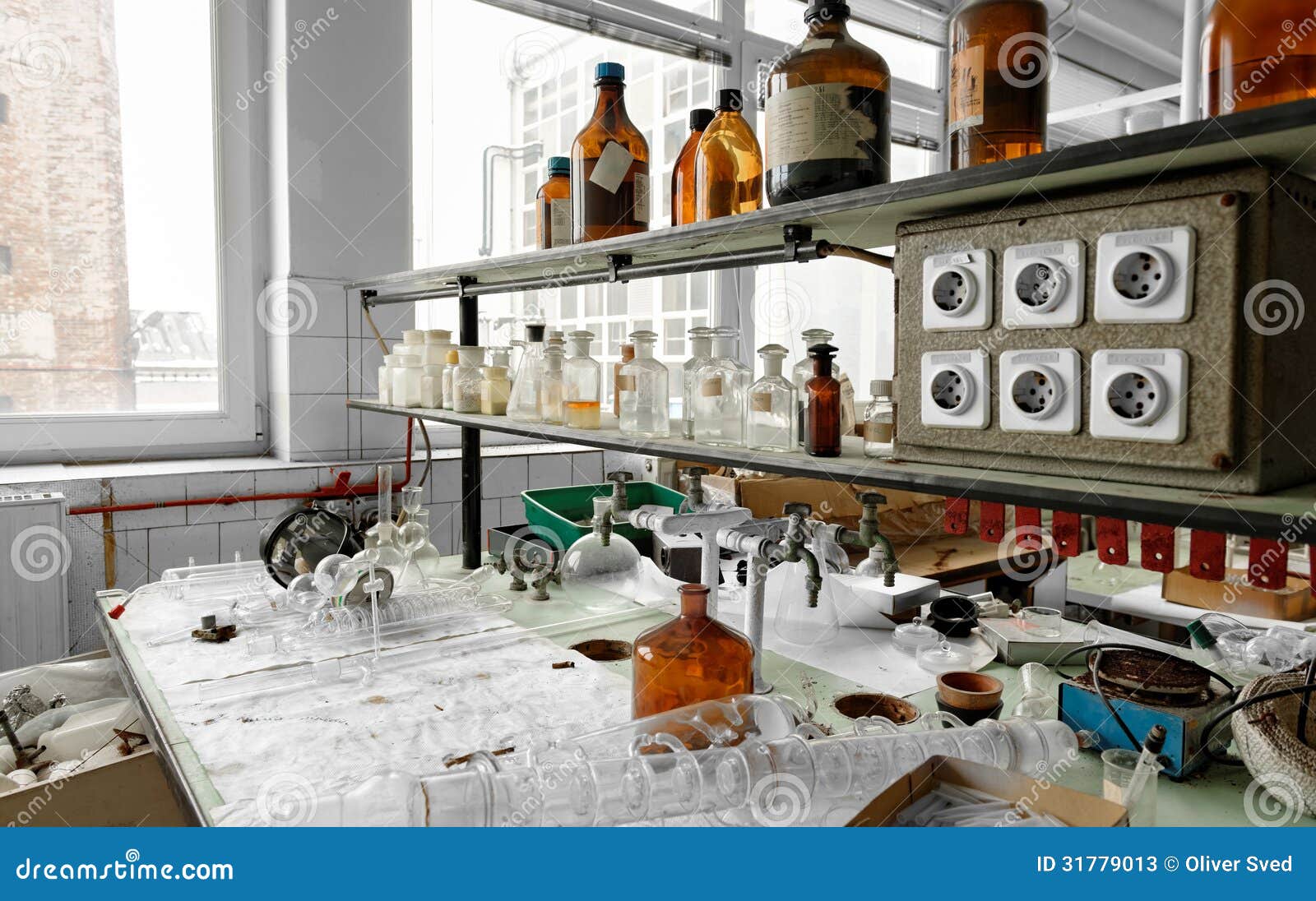 Photo of an Old Laboratory with a Lot of Bottles Stock Image - Image of ...