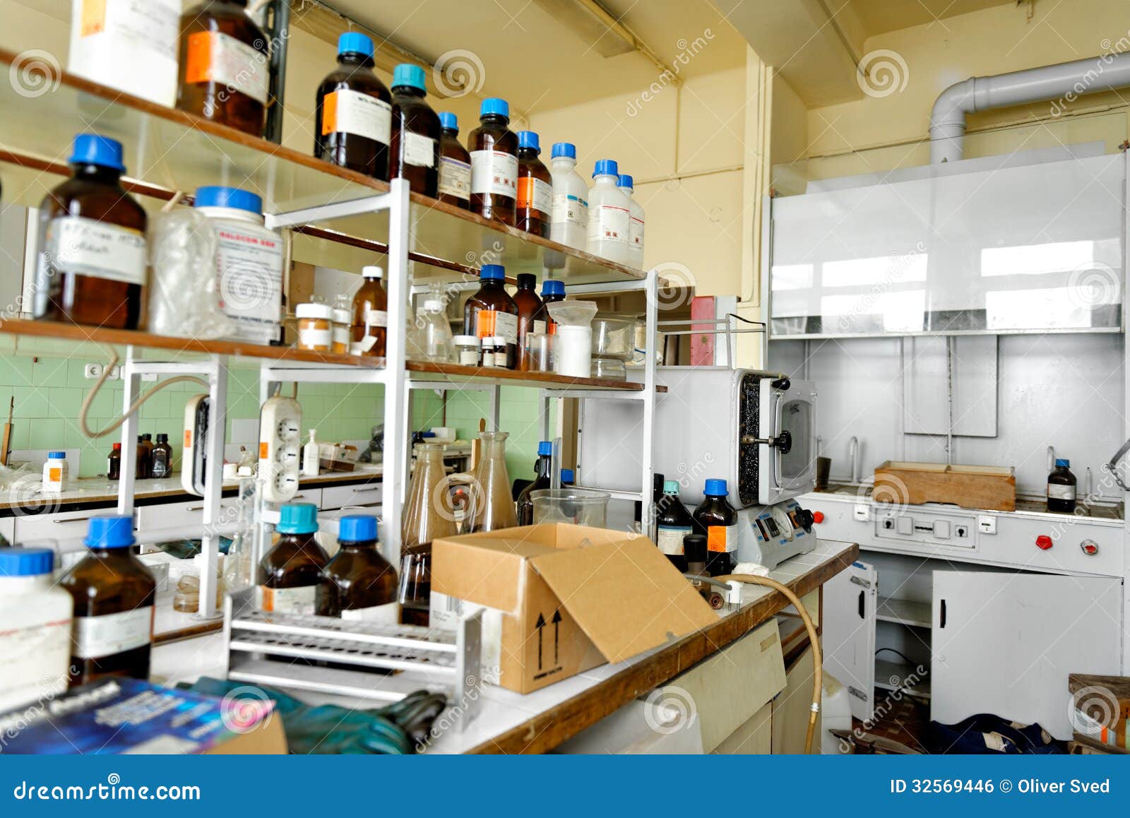 Photo of an Old Laboratory with a Lot of Bottles Stock Photo - Image of ...