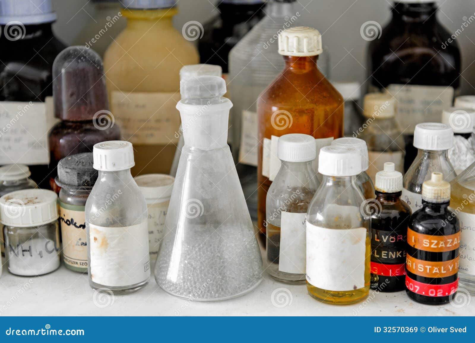Photo of an Old Laboratory with a Lot of Bottles Stock Image - Image of ...