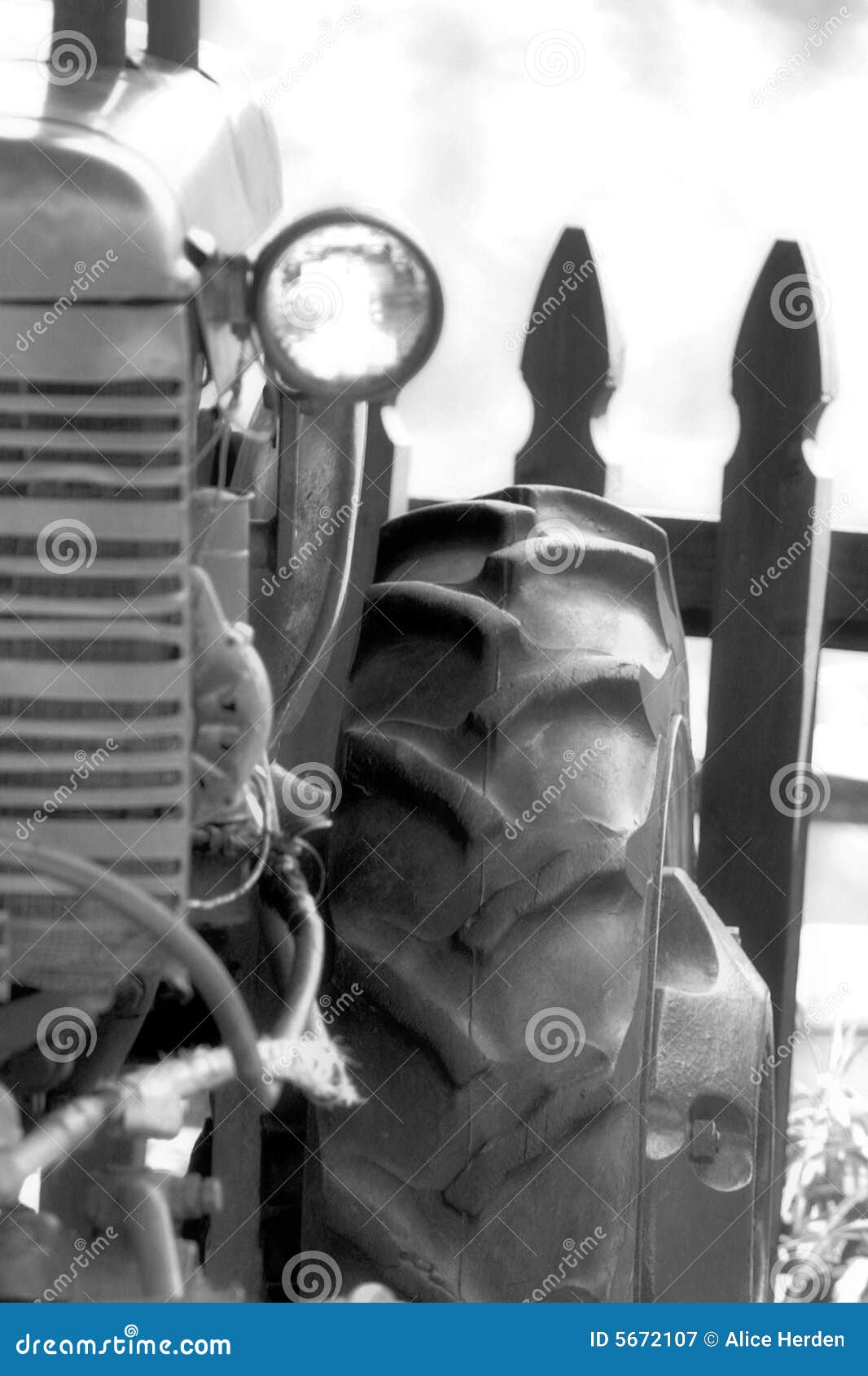 Photo of a Old Tractor in Black and White Stock Image - Image of ...