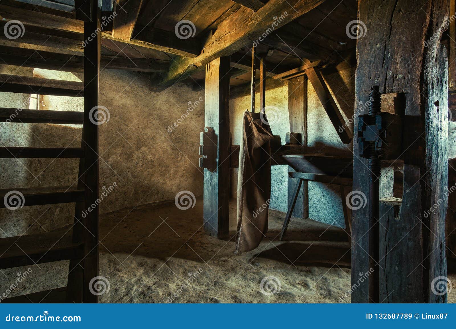 Old Traditional Windmill Interior Stock Image - Image of interior ...