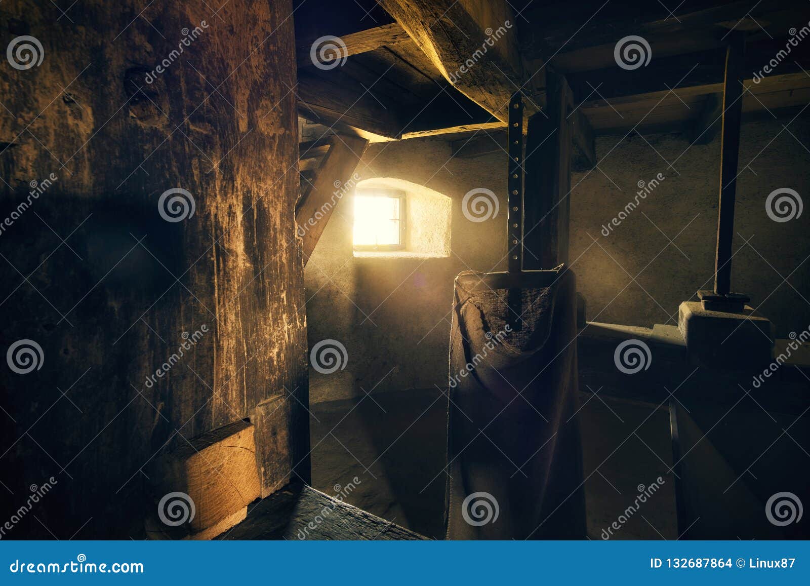 Old Traditional Windmill Interior Stock Photo - Image of mechanism ...