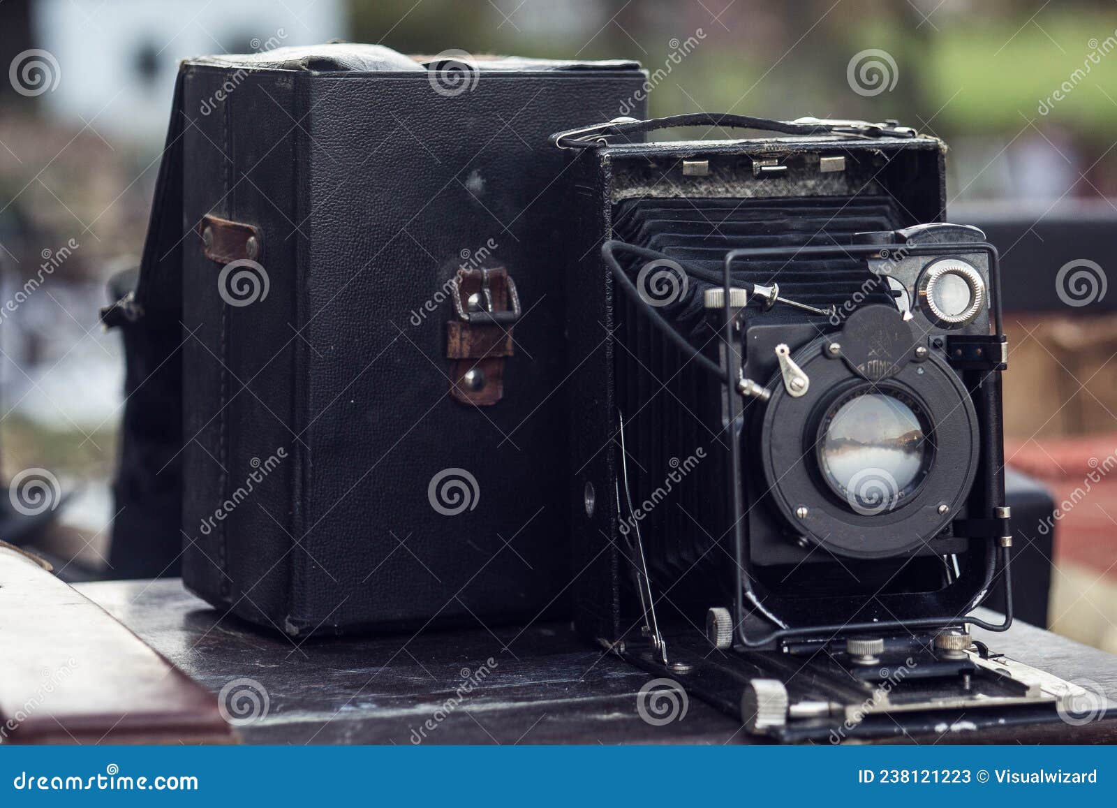 Photo of Old Vintage Camera in Front View Stock Image - Image of styled ...