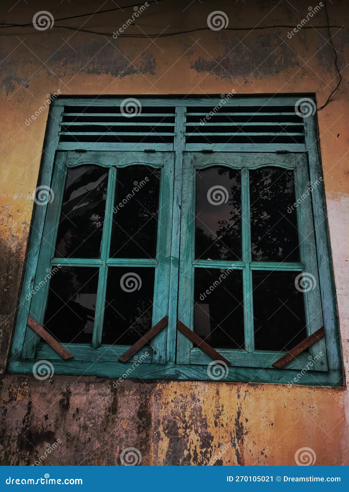 Photo of Old Windows and Mossy Walls Stock Image - Image of mossy ...