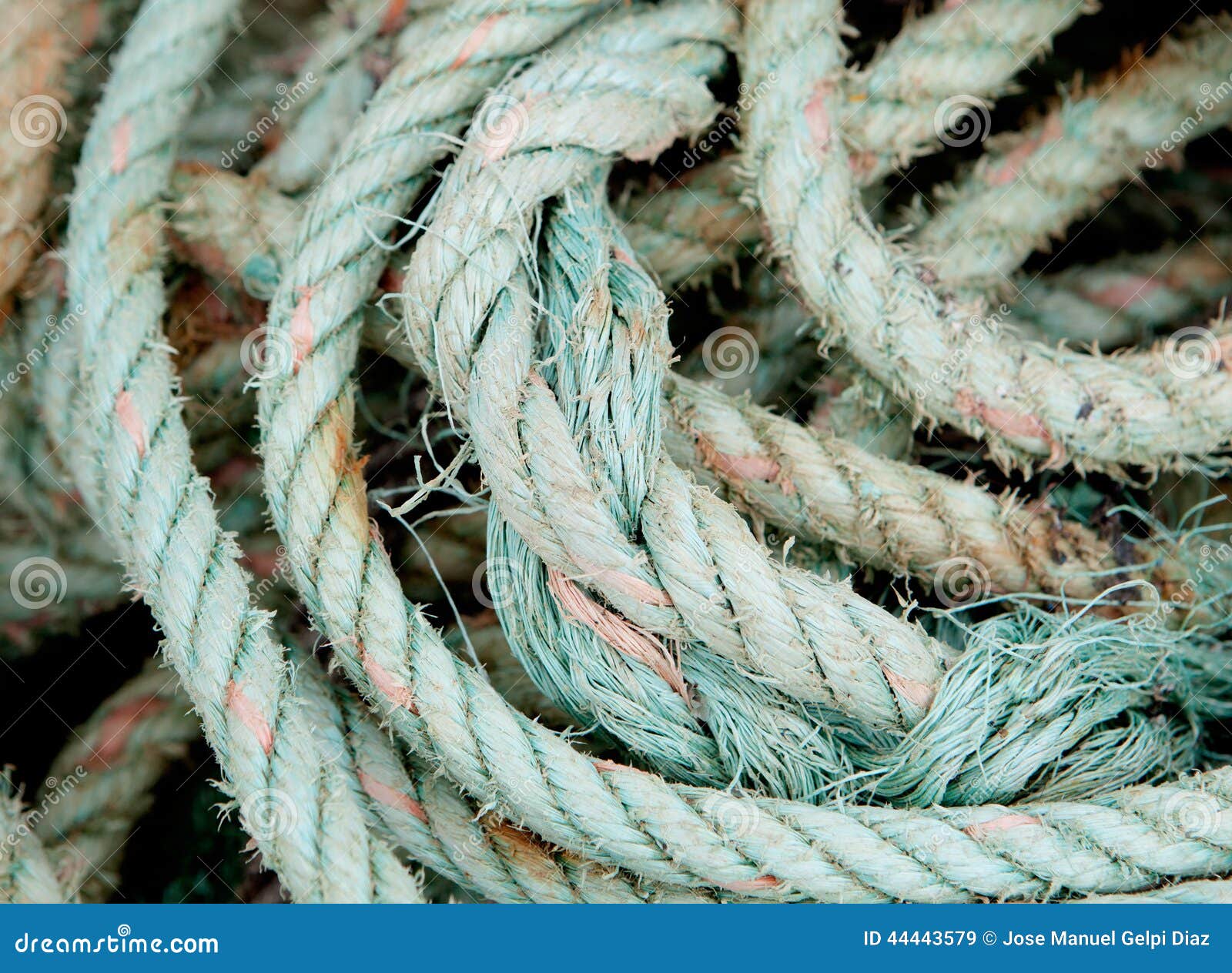 Photo of an Old Worn Rope Rolled Stock Image - Image of linked ...