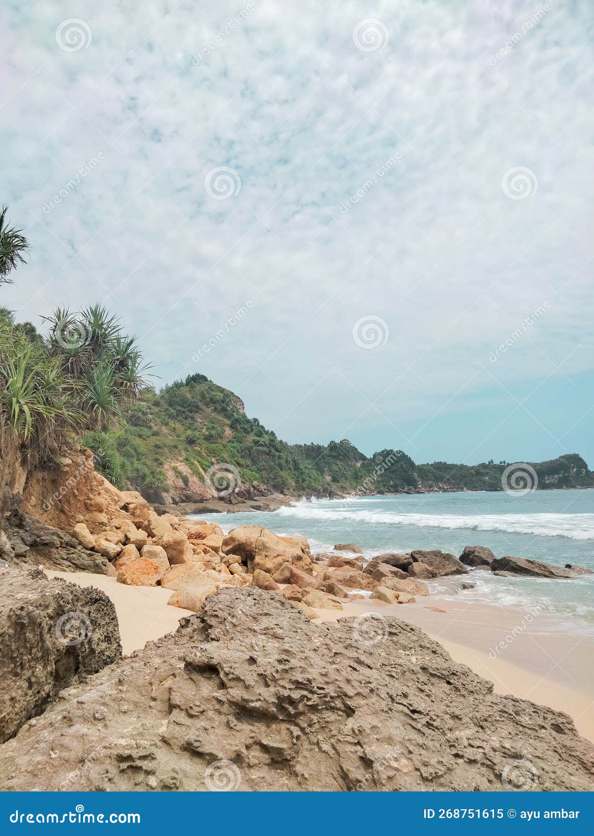 The Beauty of the Beach on the Wonogiri Sea Coast, Central Java Stock ...