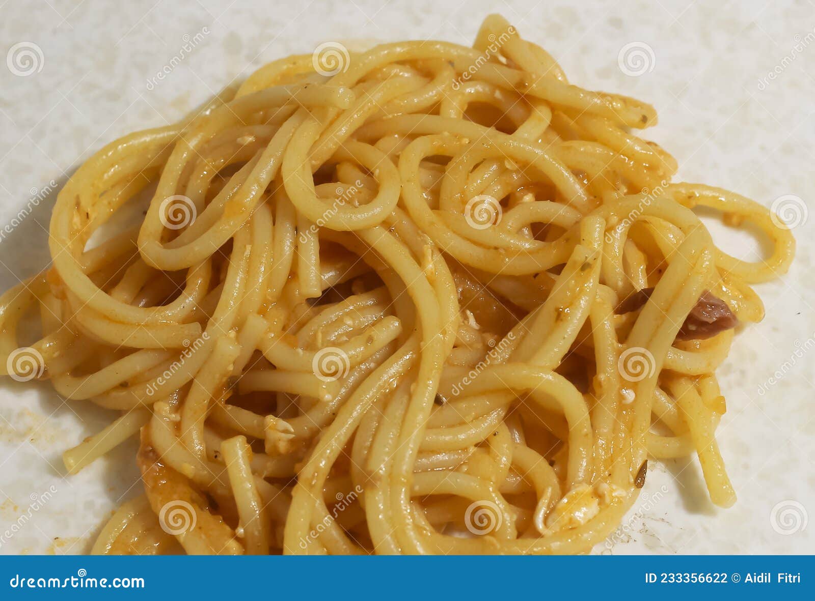 Photo of One Portion of Spaghetti on One Plate Stock Photo - Image of ...