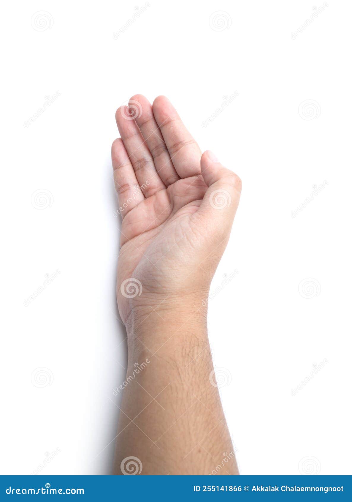 An Open Hand Over White Background Stock Photo - Image of closeup ...
