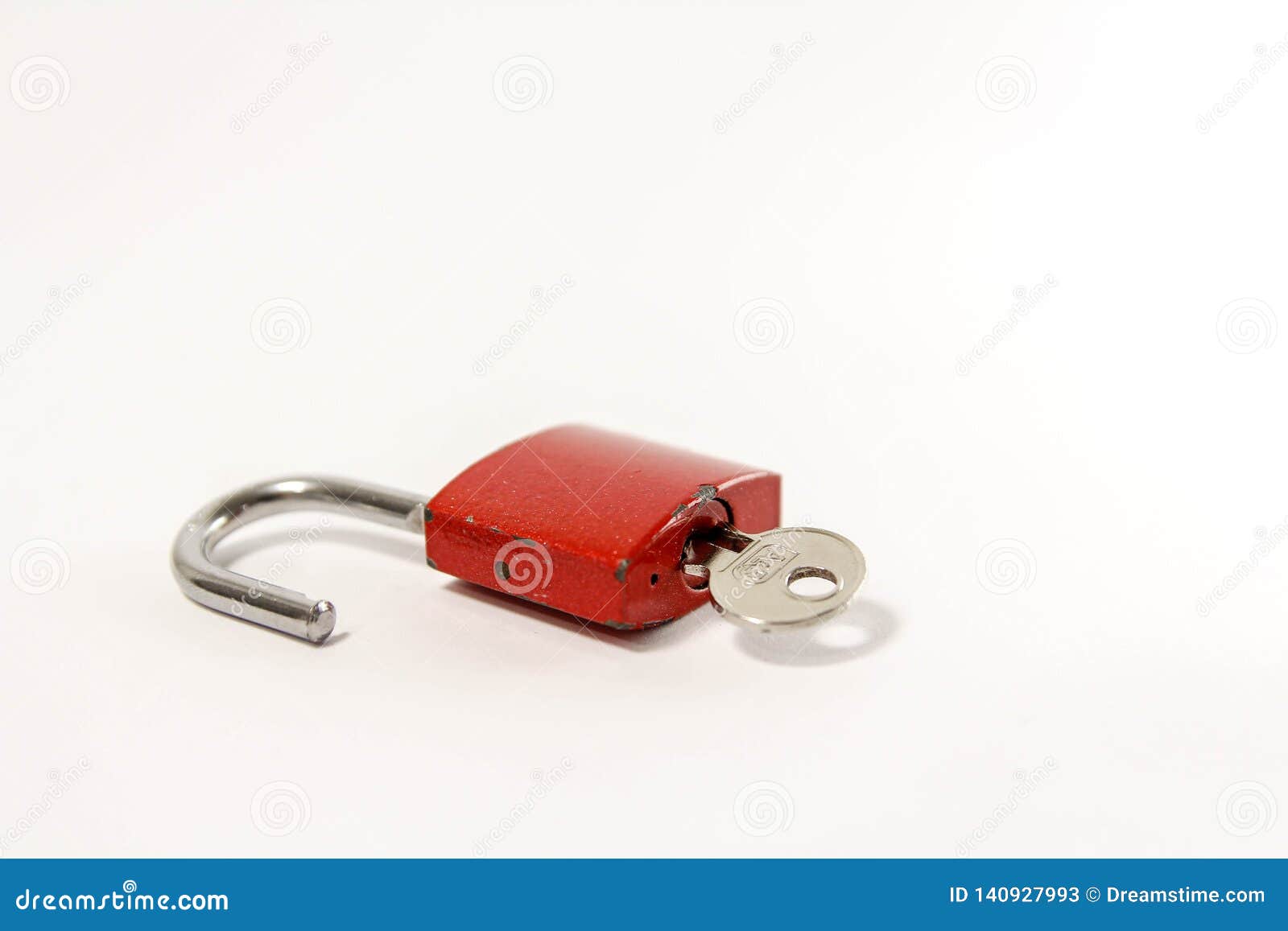 Opened red padlock and key stock image. Image of metal - 140927993