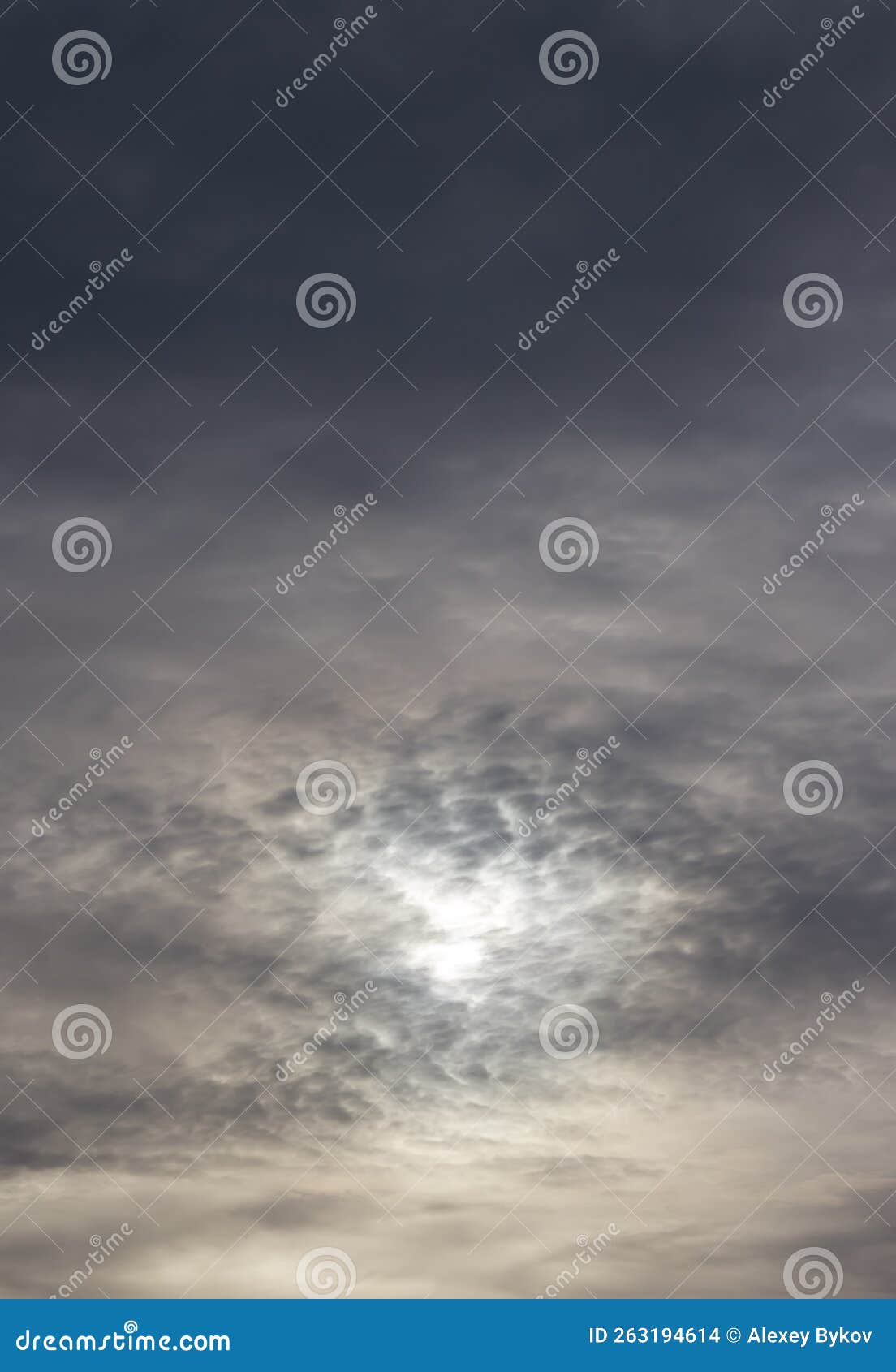 Photo of Overcast Sky with Sun through Stormy Clouds Stock Photo ...