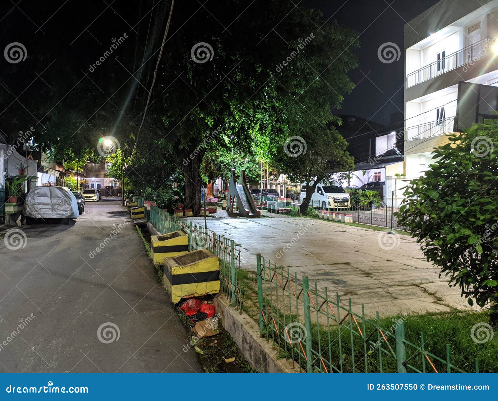 Photo of the Park at Night, Very Calming Stock Photo - Image of night ...