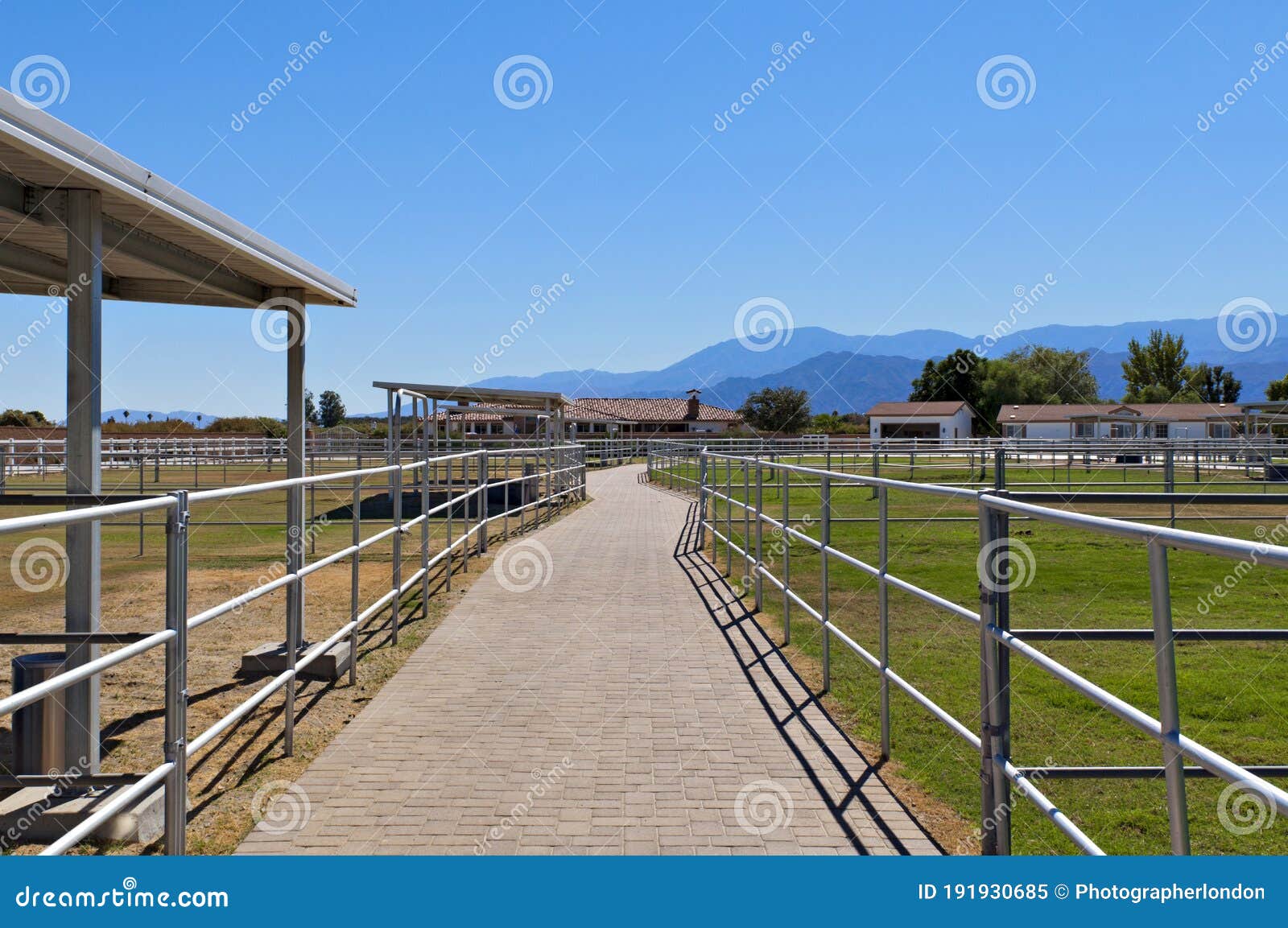 Path between Paddocks on a Ranch Stock Image - Image of paved ...