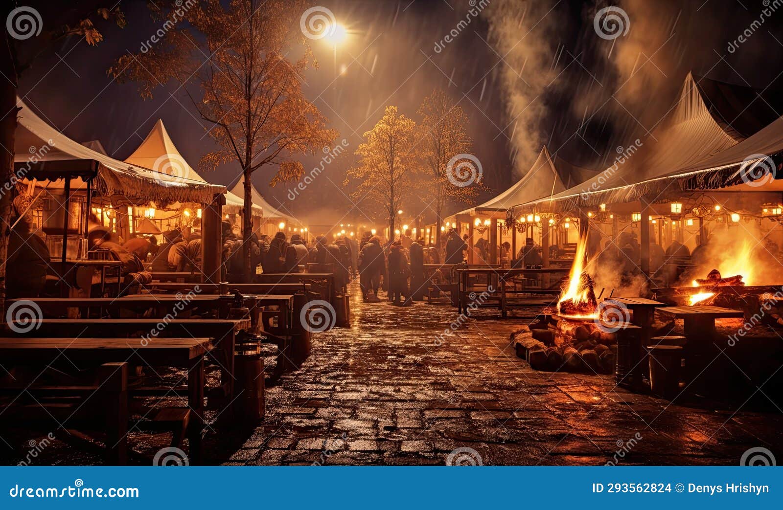 Photo of People Gathering Around a Cozy Fire Pit in the Evening Stock ...