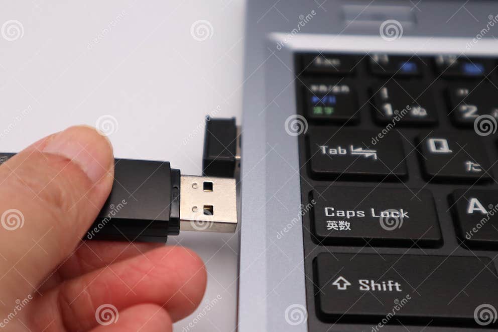 Person Inserting USB into Computer Stock Photo - Image of computer ...