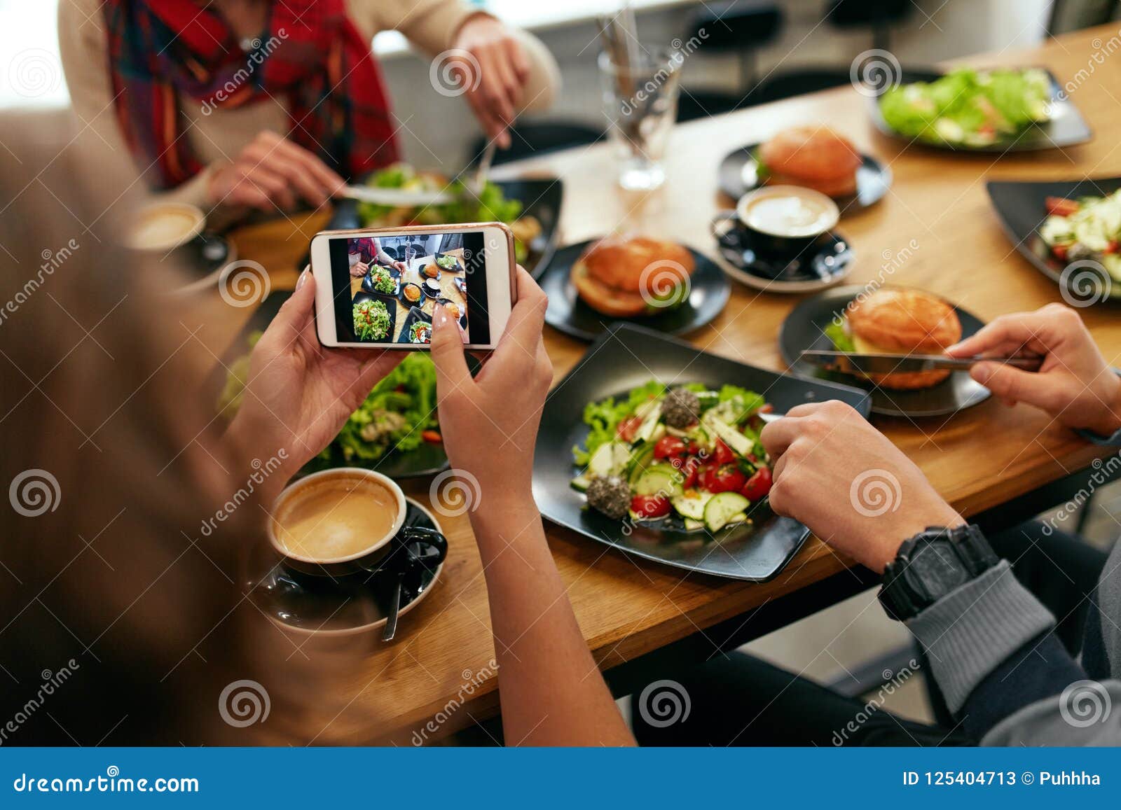 Photo on Phone. Closeup Woman Hands Photographing Food Stock Image ... Photo on Phone. Closeup Woman Hands Photographing Food Stock Image ...