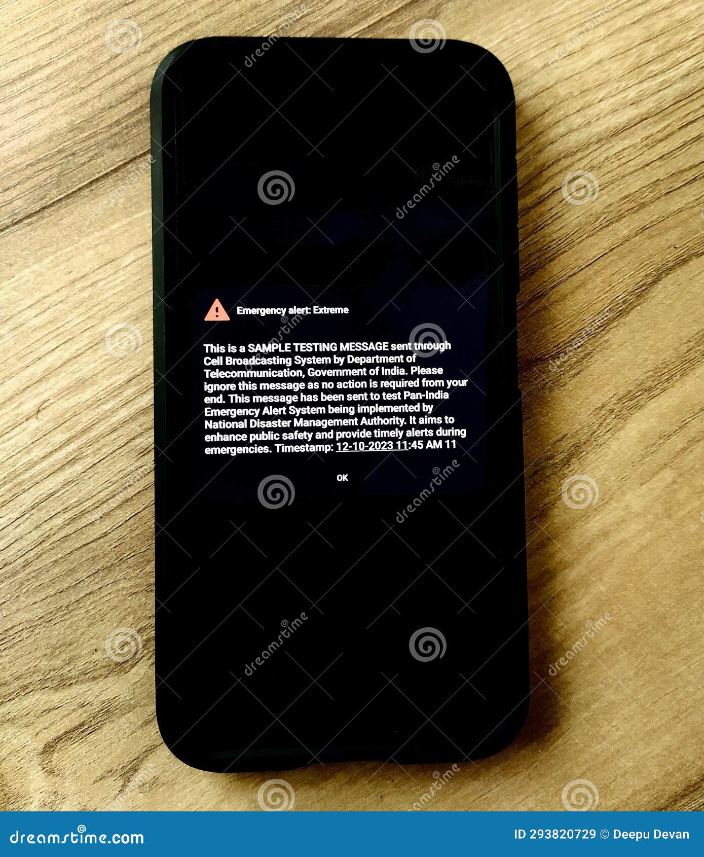 Photo of a Phone Displayed with a Sample Testing Message Stock Image ...