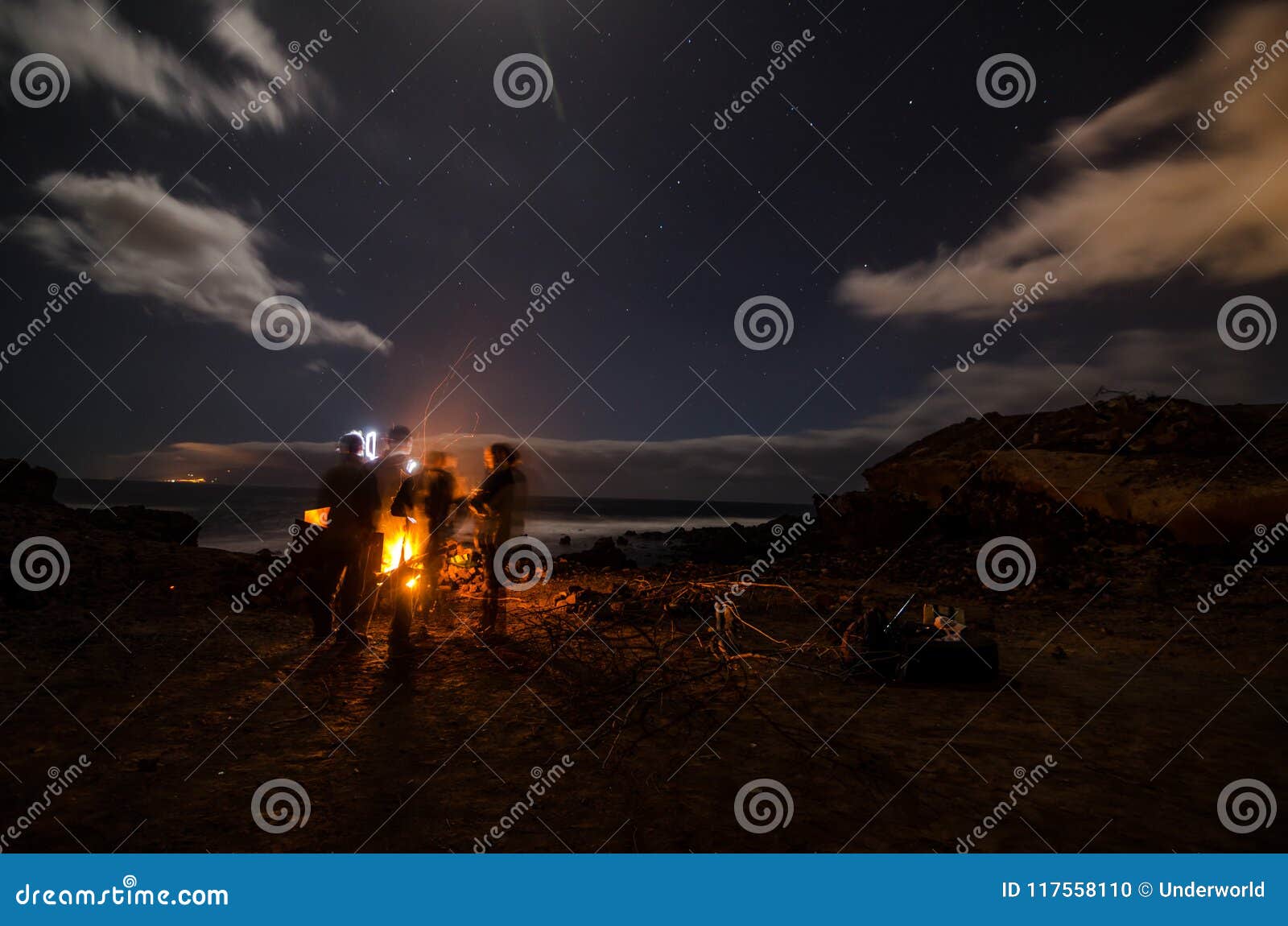 Camping in the night stock photo. Image of nature, camp - 117558110