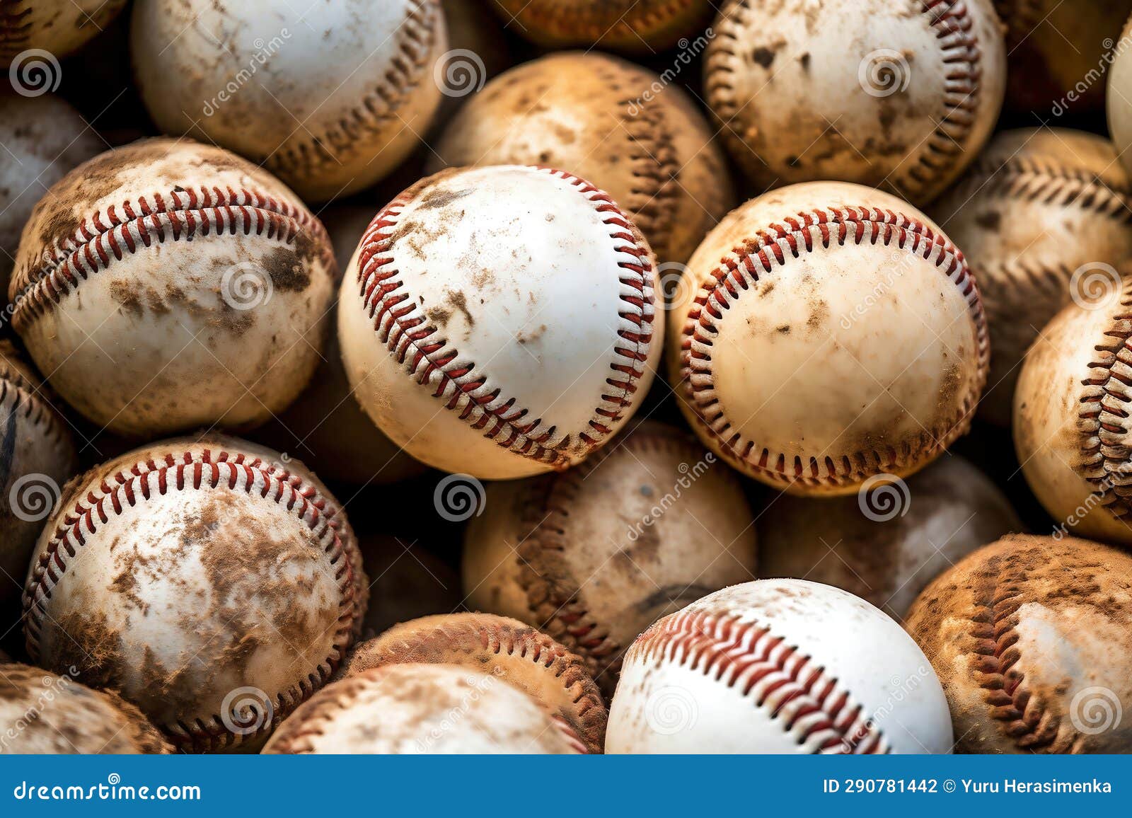 Photo of a Pile of Baseballs Up Close Stock Illustration - Illustration ...