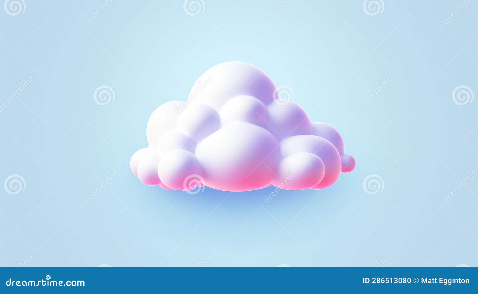 A Pink Cloud Floating on a Vibrant Blue Sky Stock Illustration ...