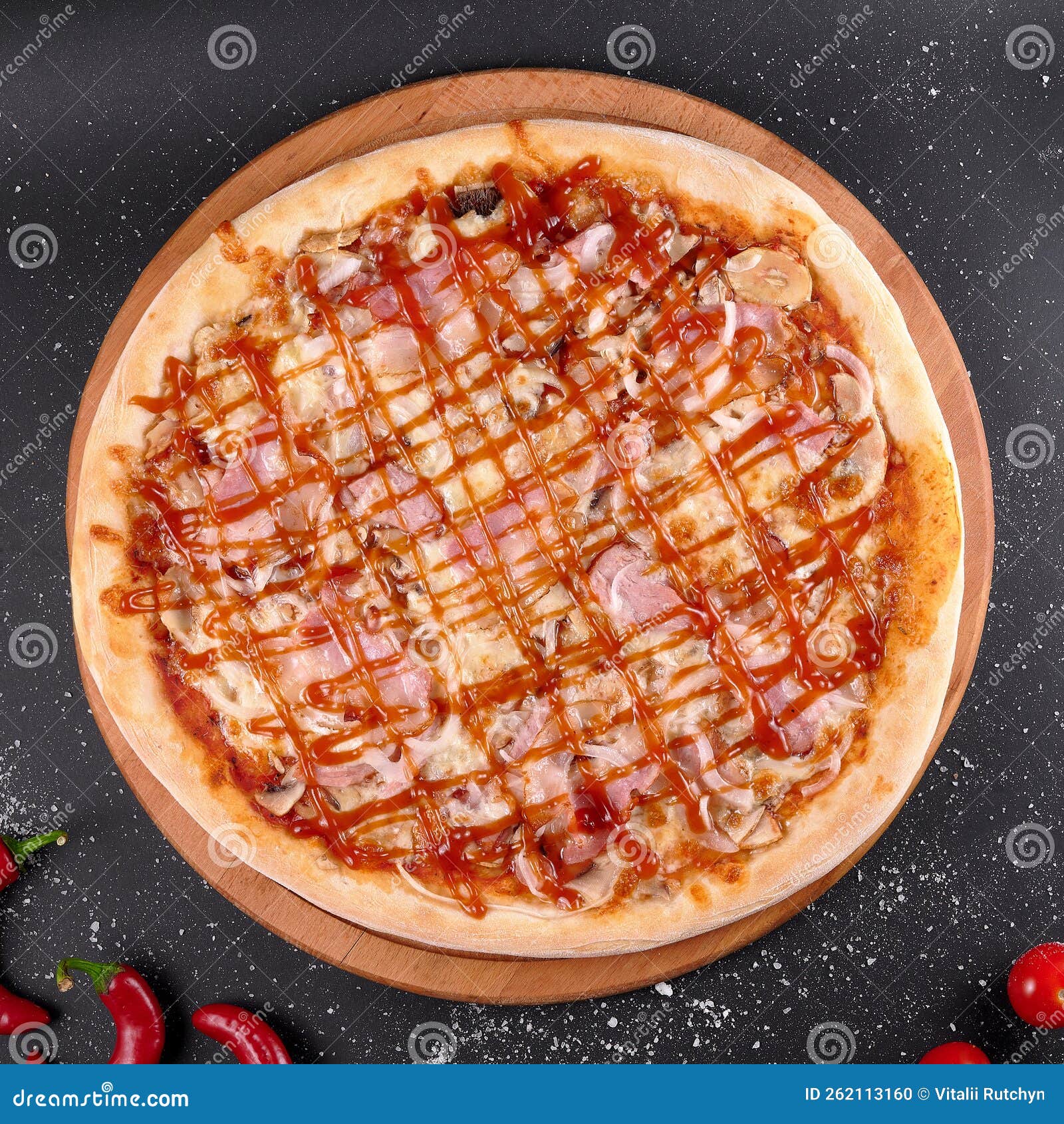 Photo of Pizza on the Table Stock Photo - Image of pizzeria, mushrooms ...