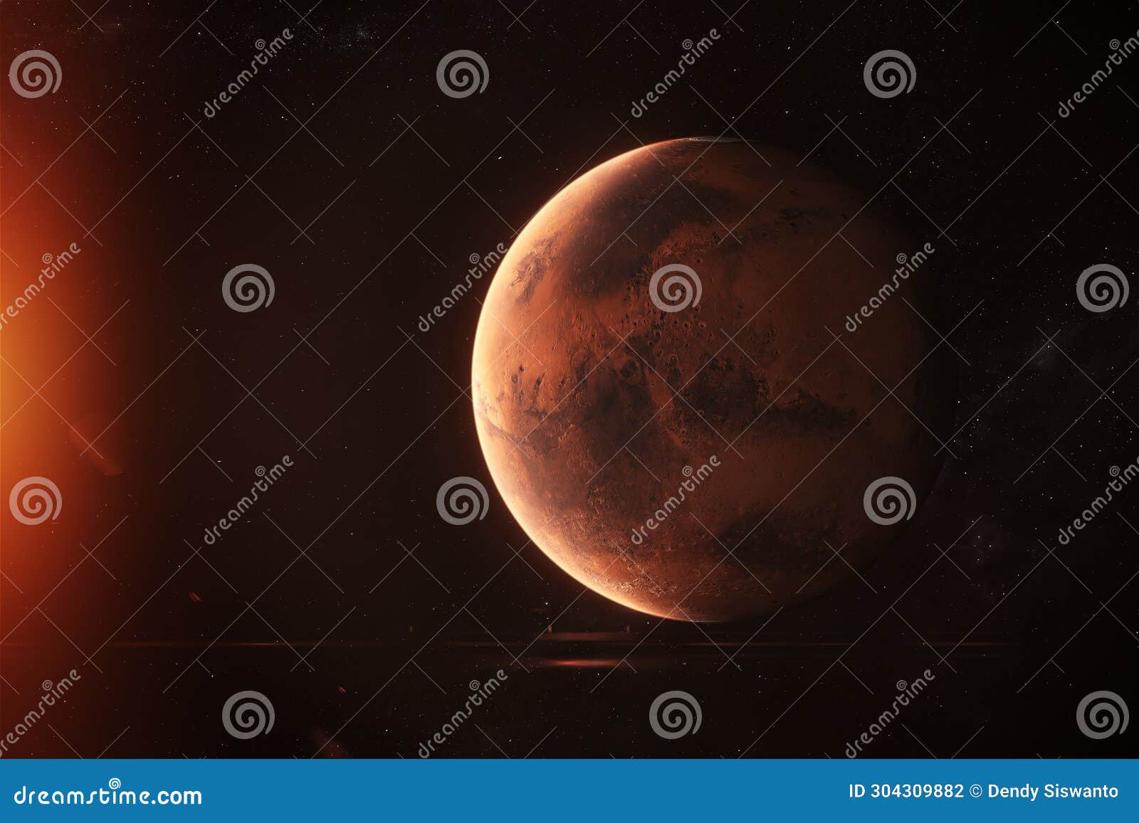 A Photo of Planet Mars from Outer Space Stock Illustration ...