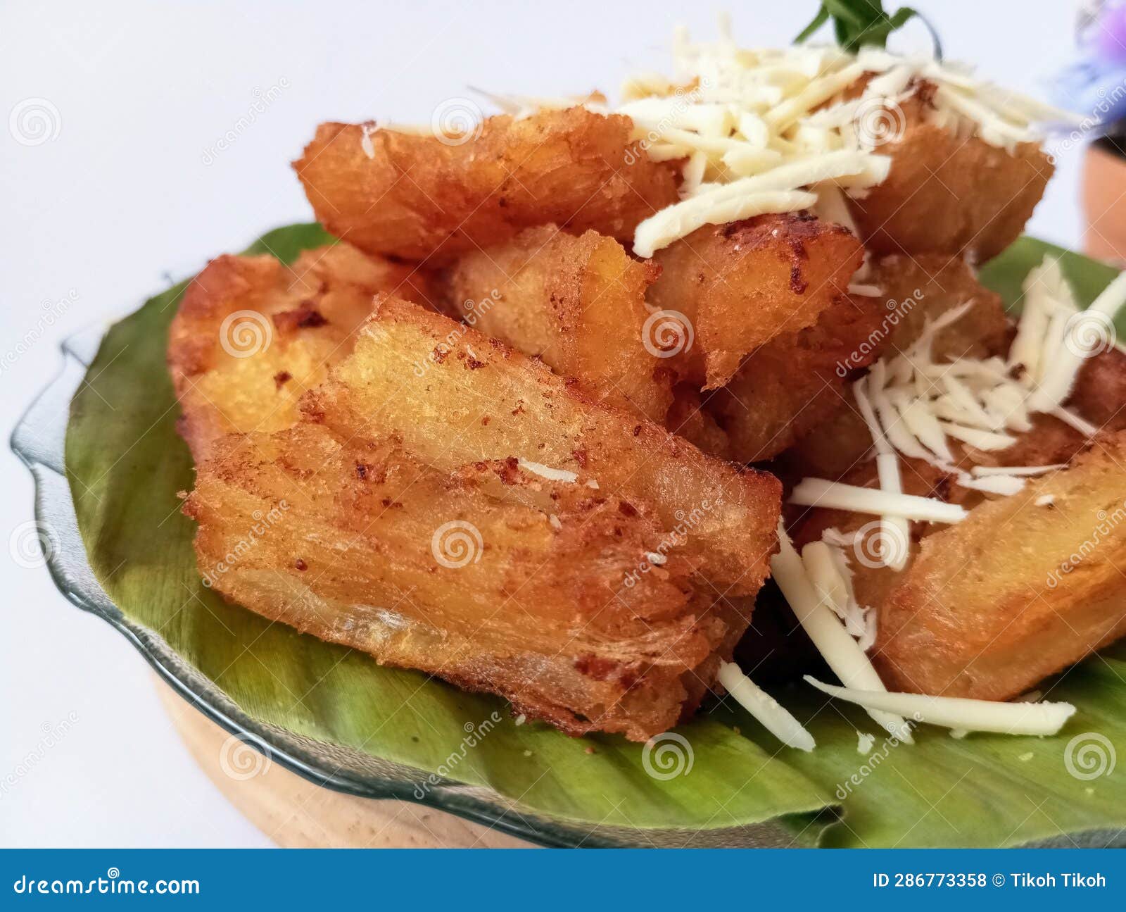 Photo of a Plate of Cheese Fried Cassava Stock Photo - Image of dish ...