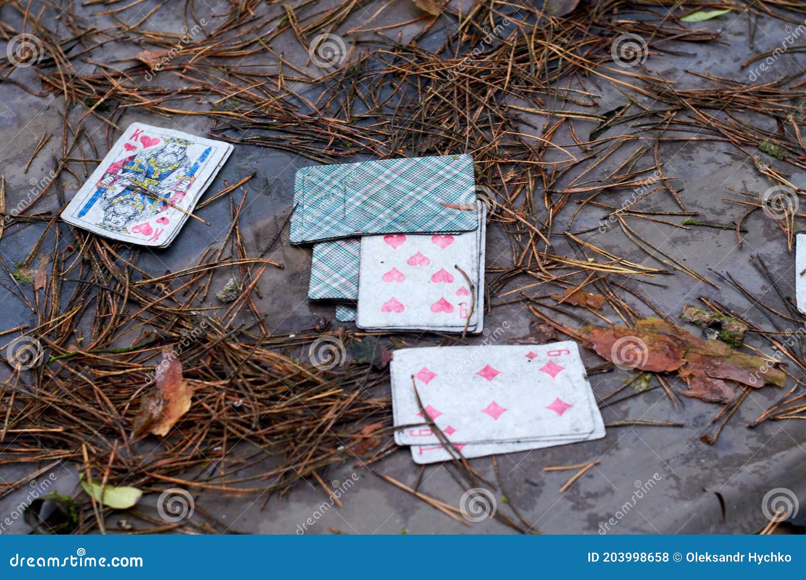 Photo of Playing Cards Left on the Table Stock Photo - Image of ...