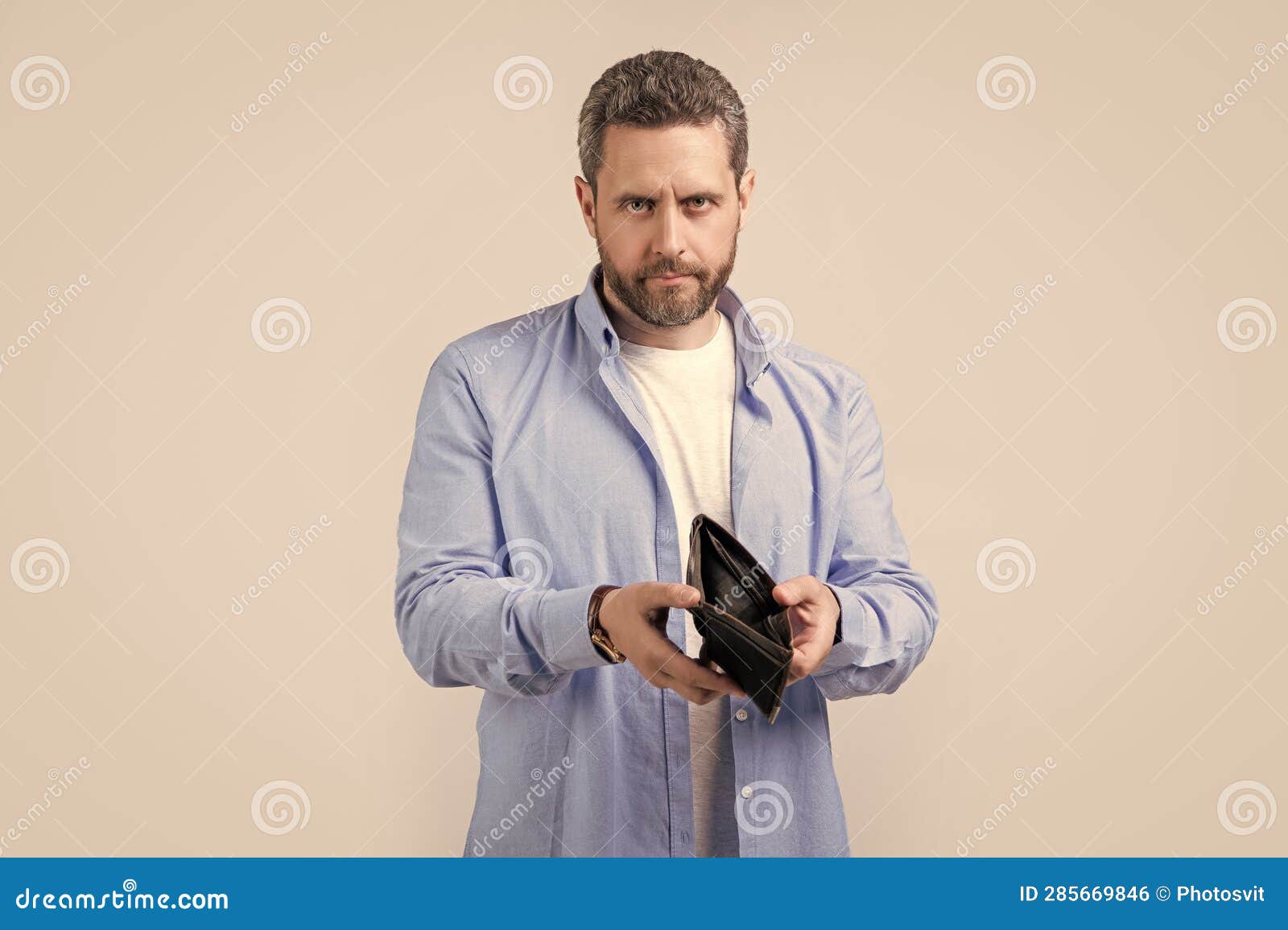 Photo of Poor Broke Man with Wallet. Broke Man with Wallet Isolated on ...