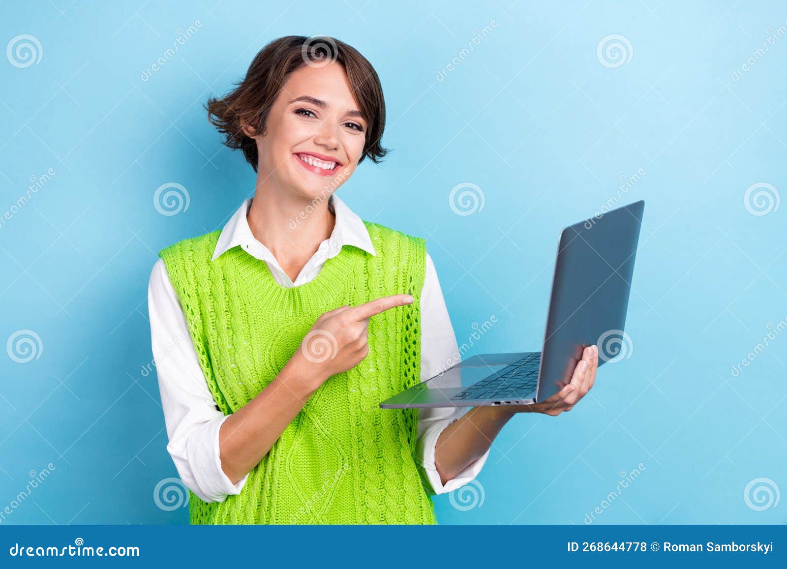 Photo of Positive Programmer Python Coder Developer Direct Finger Her ...