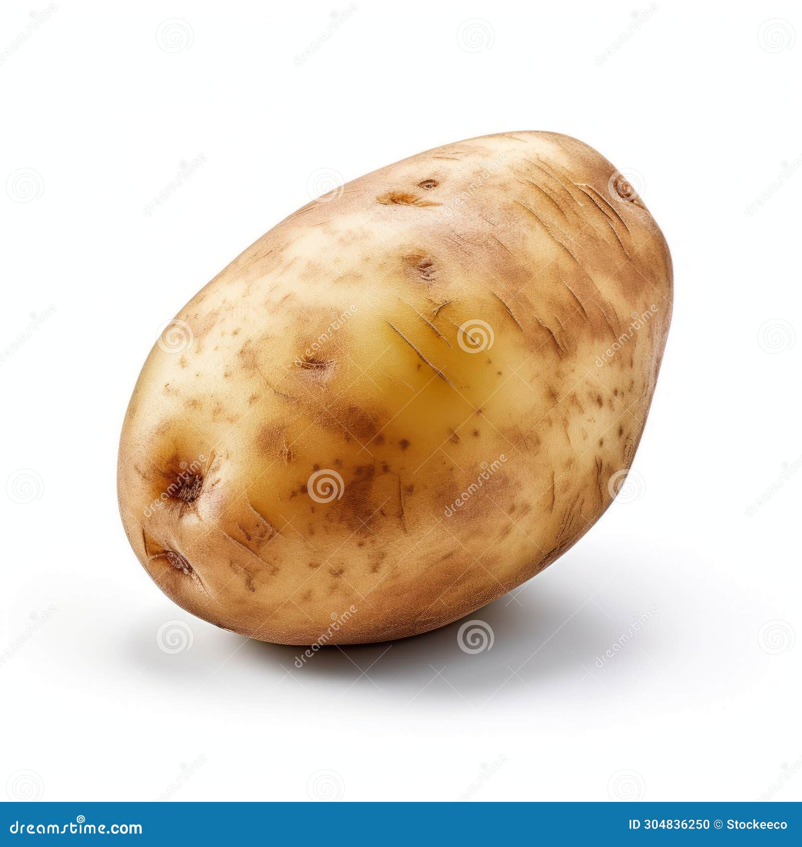 Hyper-realistic Uncooked Potato on White Background Stock Illustration ...