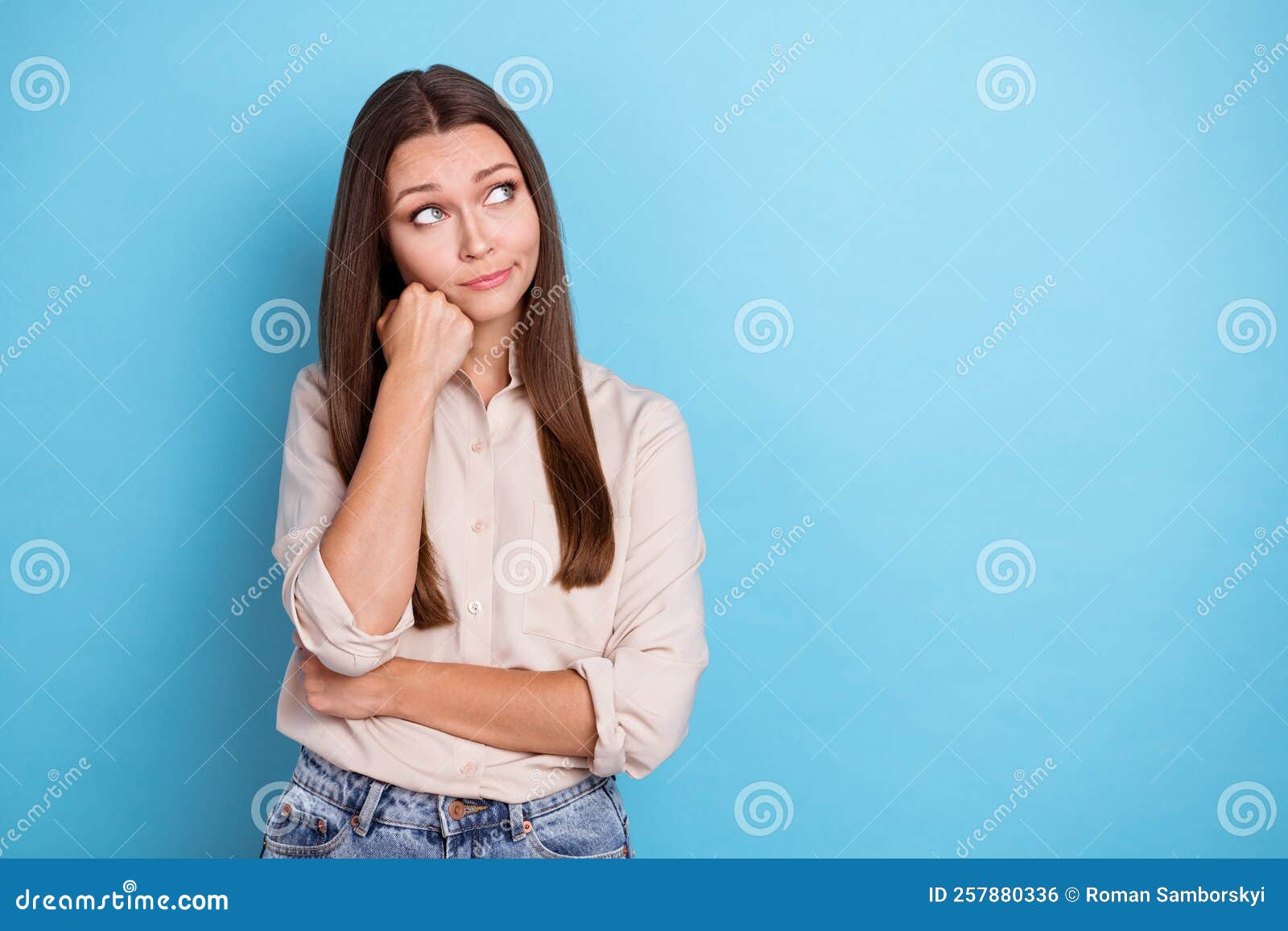 Photo of Pretty Upset Lady Problem Difficult Choice Consider Plan Idea ...