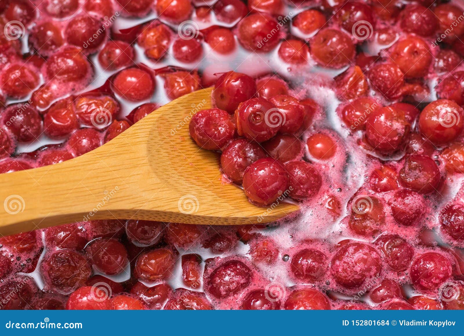 Photo of the Process of Making Homemade Cherry Jam. Stock Photo - Image ...