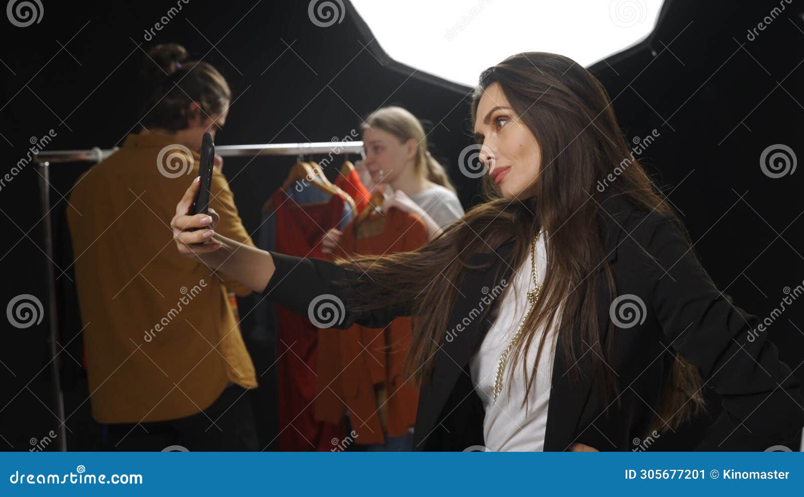 Backstage of Model and Professional Team in the Studio. Attractive ...