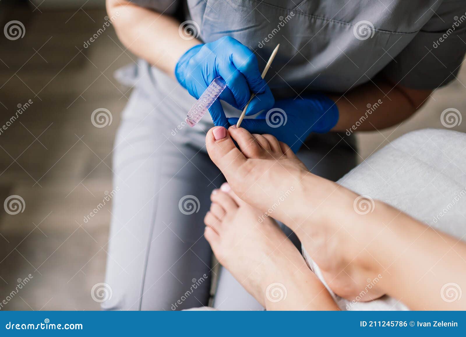 Photo of the Professional Pedicure Process with the Model Stock Photo ...