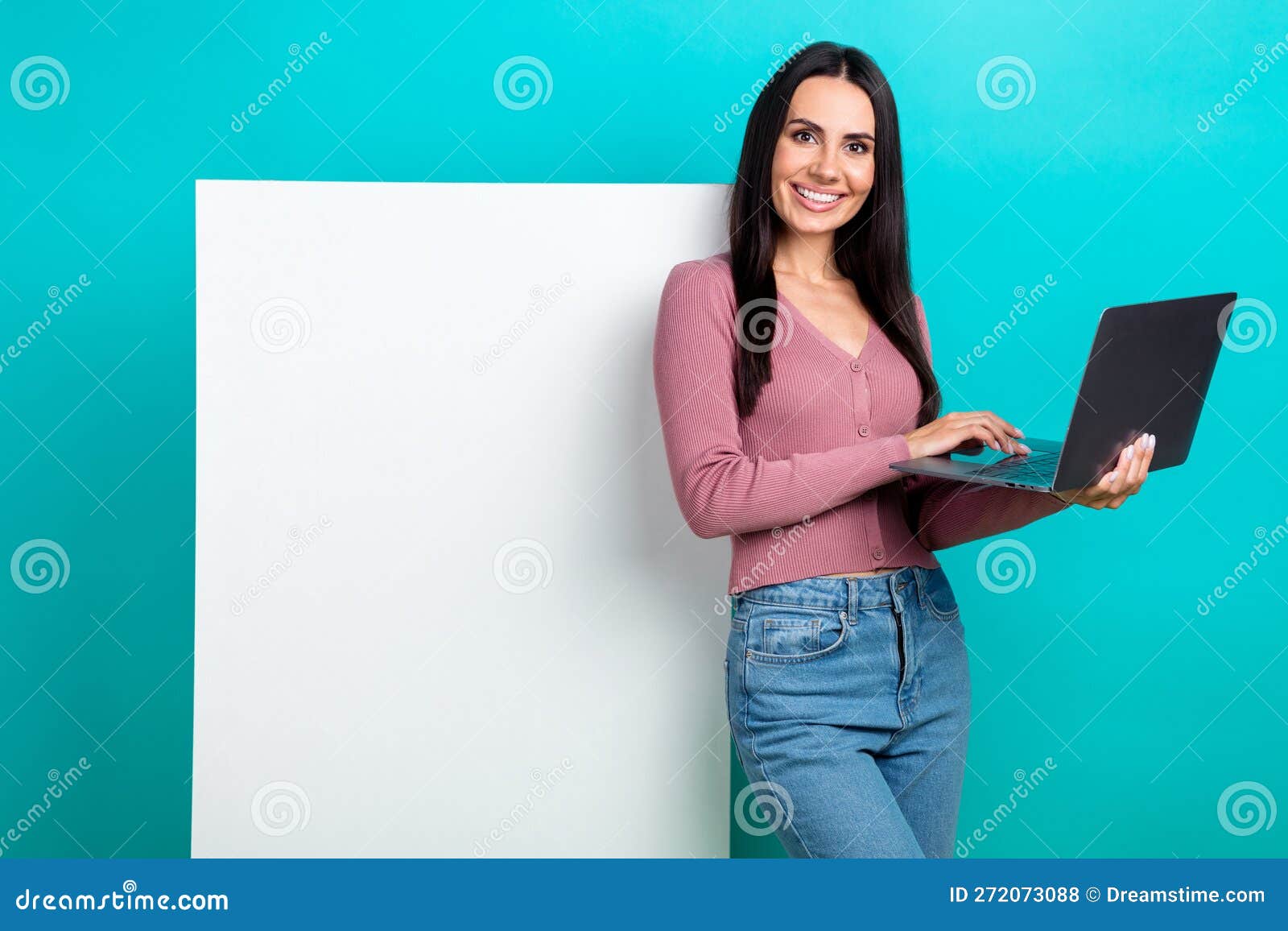 Photo of it Programmer Professional Coder Young Lady Share Screen ...
