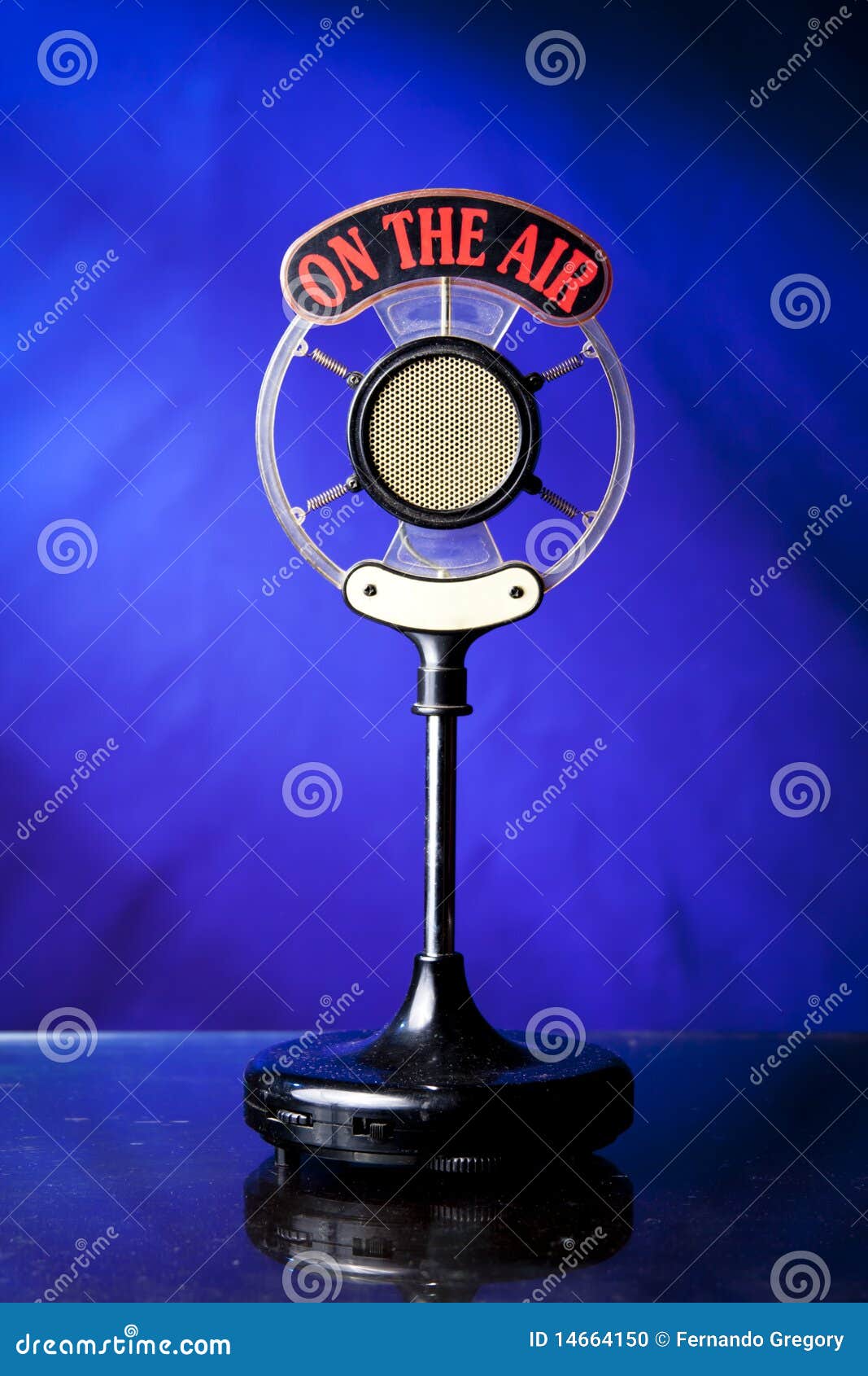 Photo of Radio Microphone on Blue Background Stock Photo - Image of ...