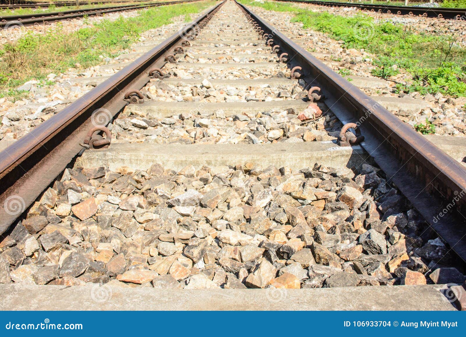 Photo of Rail Road, Symmetrical Pattern Stock Photo - Image of ...