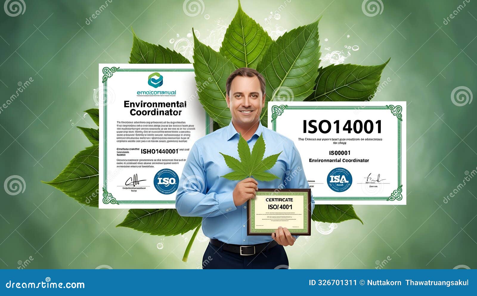 Photo Realistic As Environmental Coordinator with Leaf and Certificate ...
